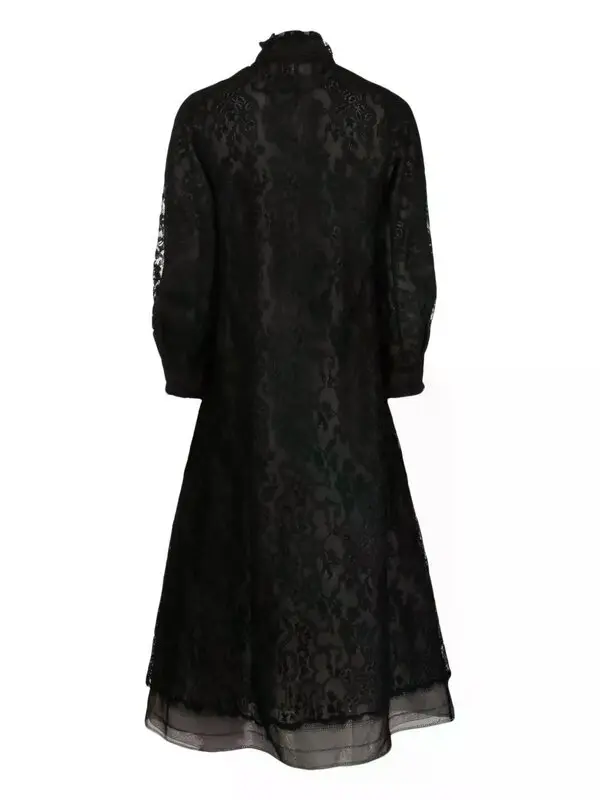 Shiatzy Chen Lace Pleated Single-breasted Coat - Black