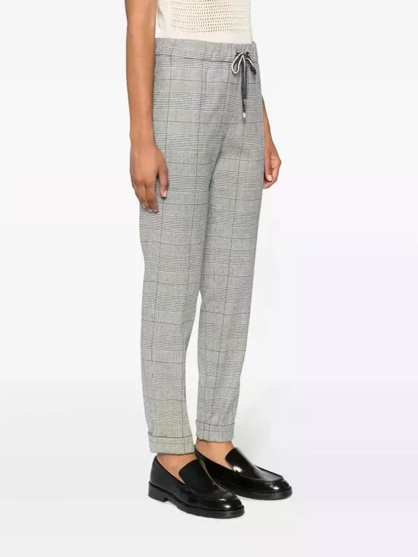 Lorena Antoniazzi Plaid Check Pattern Tapered-leg Trousers - Grey