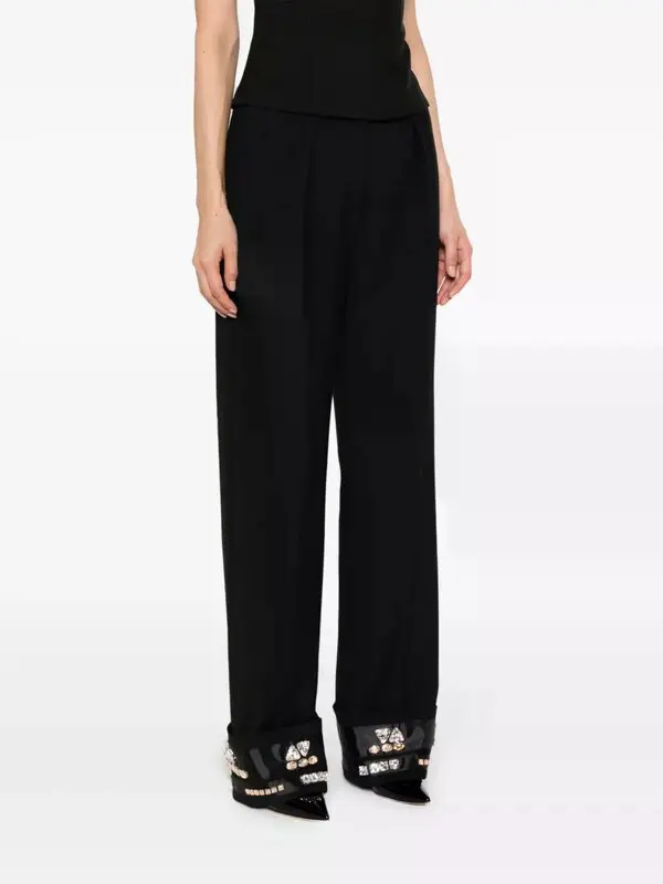 V:PM ATELIER Cosmo Crystal-embellished Straight-leg Trousers