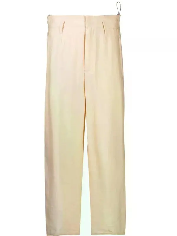 FORTE_FORTE Beige Cotton/linen Concealed Front Trousers