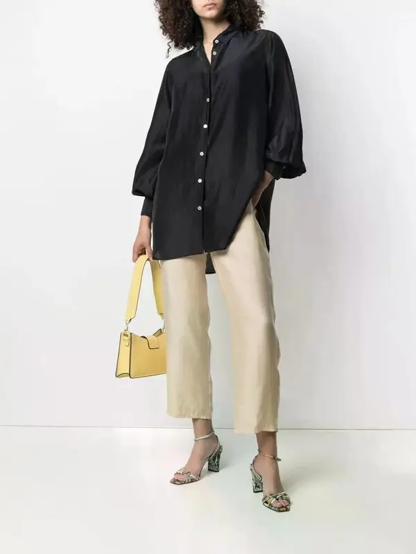 FORTE_FORTE Beige Cotton/linen Concealed Front Trousers