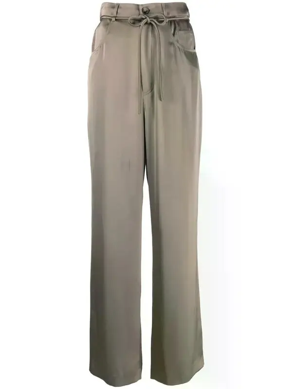 Nanushka Sato Satin-finish Palazzo Pants - Brown