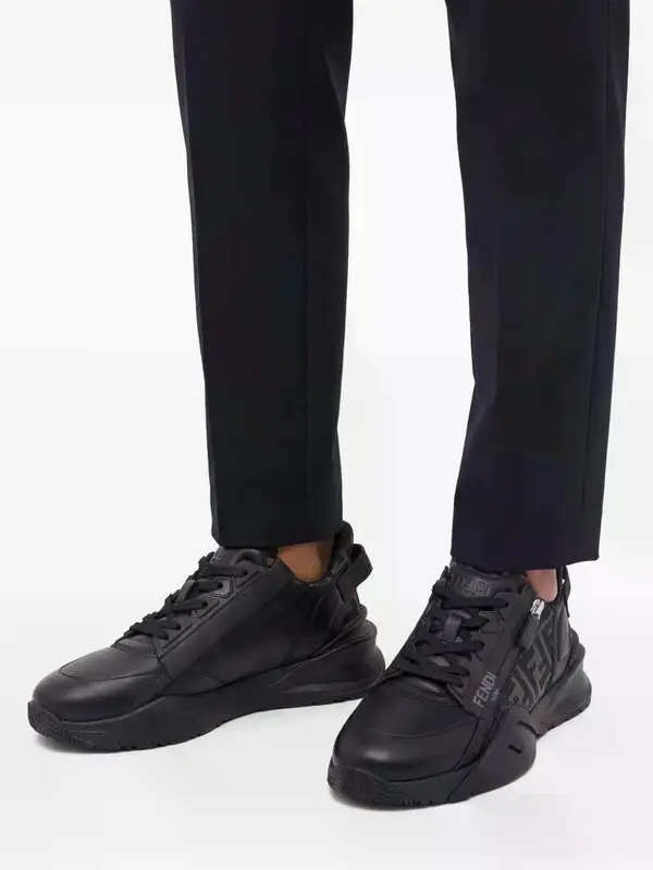 Fendi Flow Low-top Sneakers With Ff Motif - Black