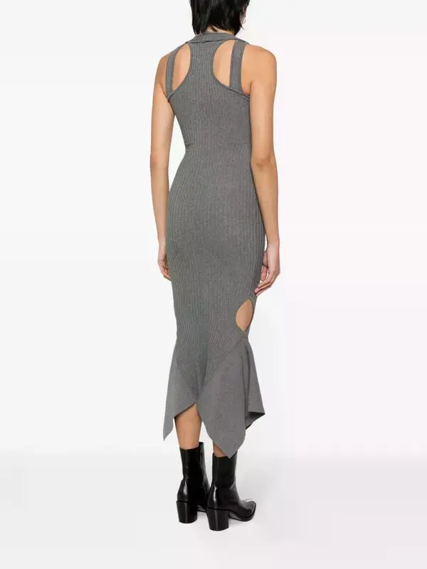 ANDREĀDAMO Cut-out Ribbed Knit Midi Dress