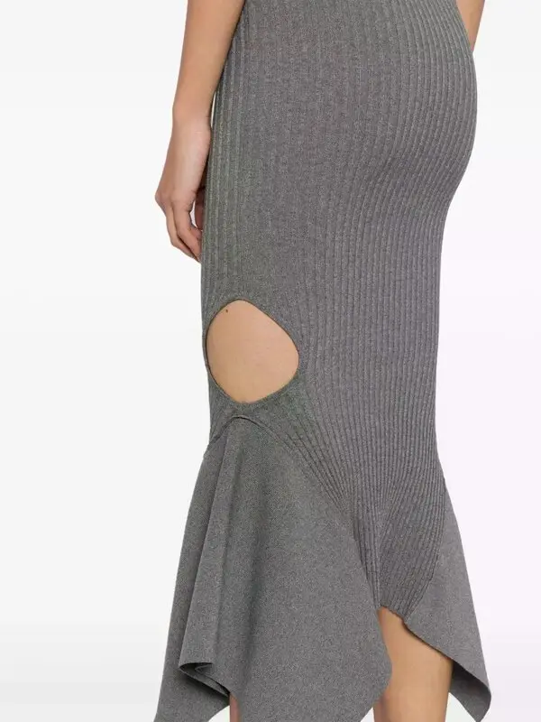 ANDREĀDAMO Cut-out Ribbed Knit Midi Dress