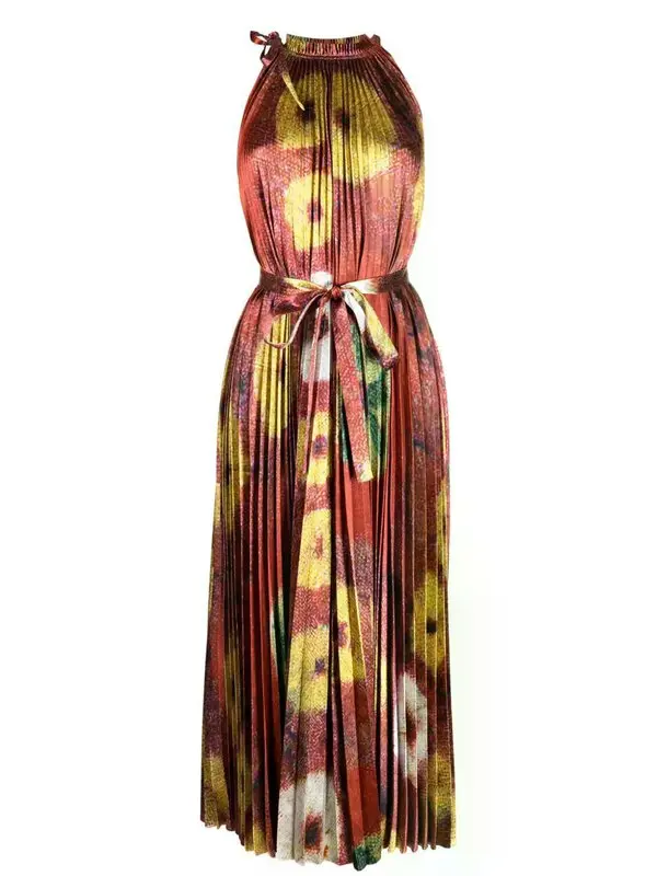 Ulla Johnson Amiko Pleated Floral-print Midi Dress - Red