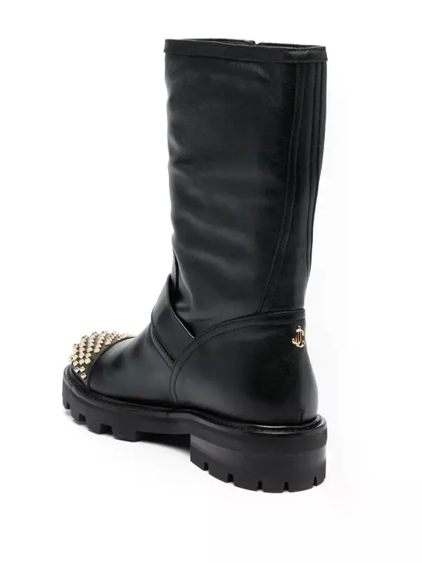 JIMMY CHOO Biker Ii Stud-embellished Mid-calf Boots