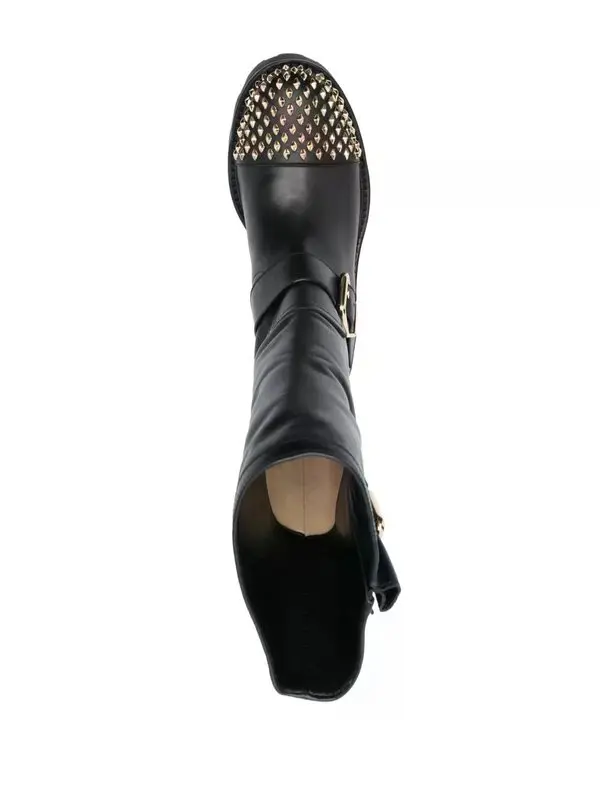 JIMMY CHOO Biker Ii Stud-embellished Mid-calf Boots
