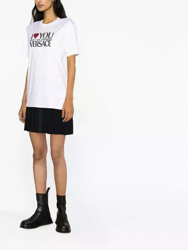 Versace Slogan Print T-shirt