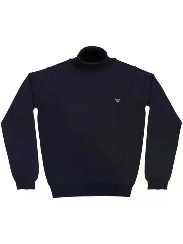 PELO FOUNDATION Dog Appliqué High Neck Jumper - Blue