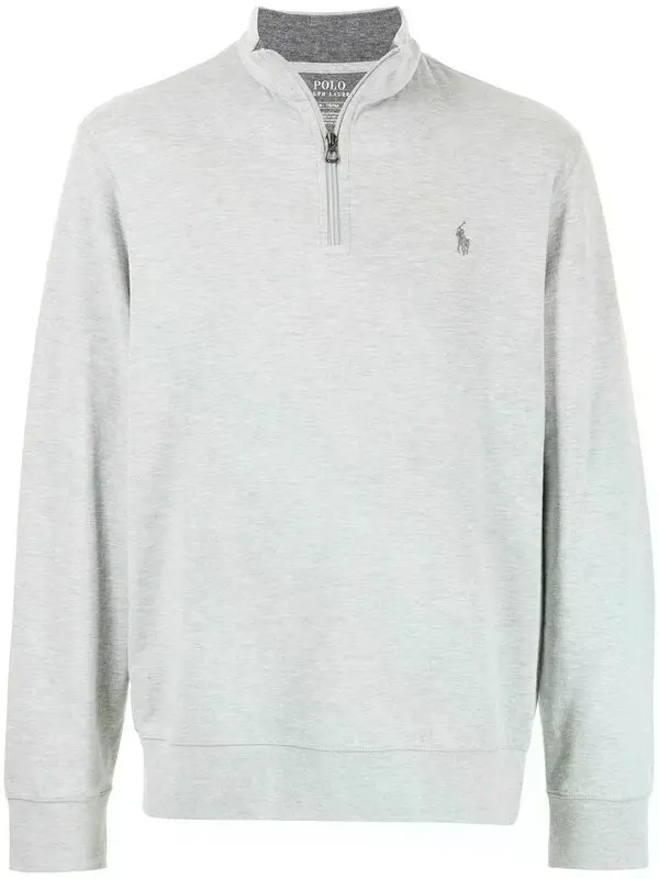 Polo Ralph Lauren Embroidered Logo Half-zip Sweatshirt - Grey