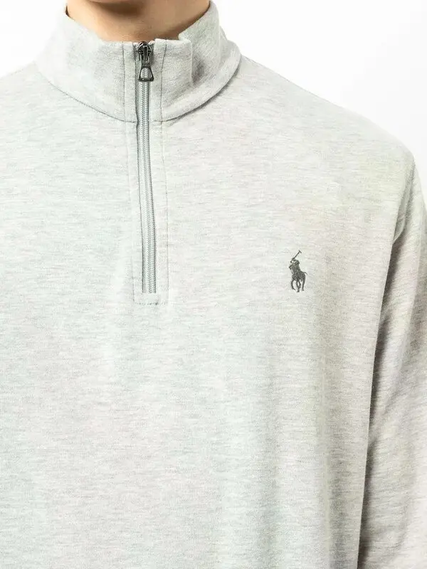 Polo Ralph Lauren Embroidered Logo Half-zip Sweatshirt - Grey