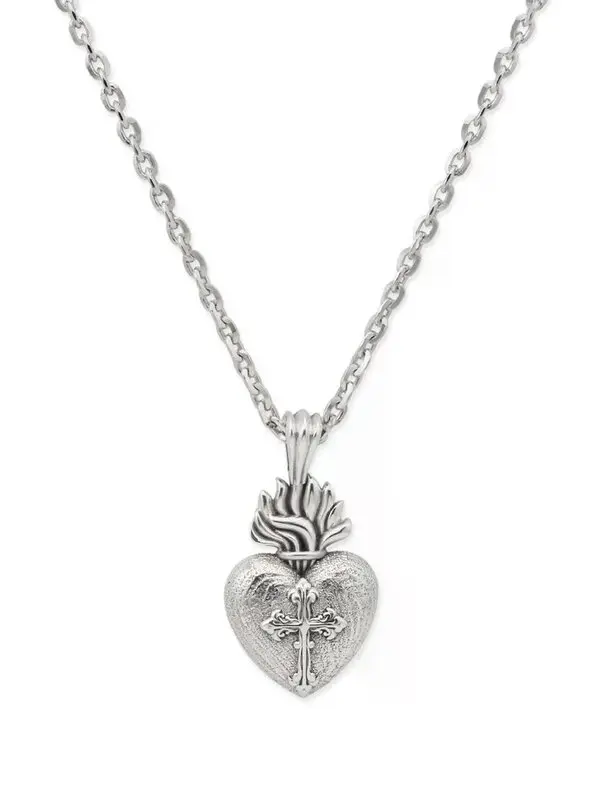 Emanuele Bicocchi Sacred Heart Pendant Necklace - Silver