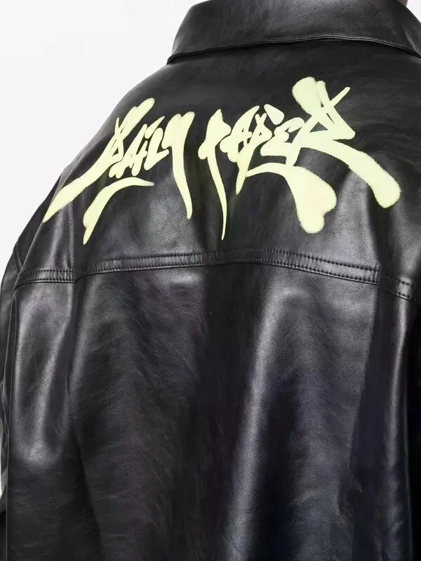 DAILY PAPER Long-sleeved Faux-leather Shirt