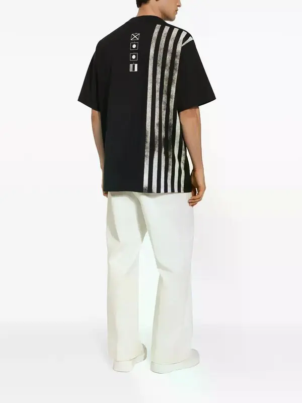 Dolce & Gabbana Stripe-print Cotton T-shirt - Blue