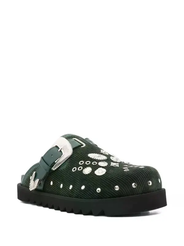 TOGA VIRILIS Eyelet-metal Detail Corduroy Slippers