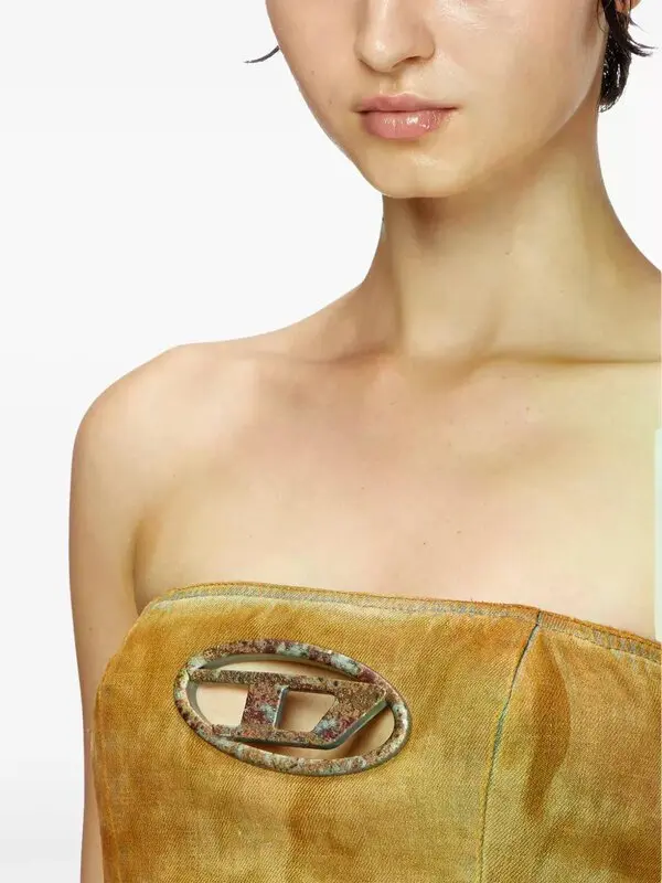 DIESEL® Washed Denim Bandeau Top