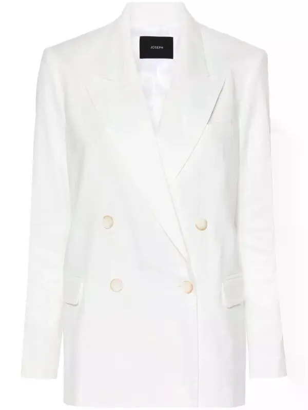 JOSEPH Double-breasted Linen Blend Blazer - Neutrals