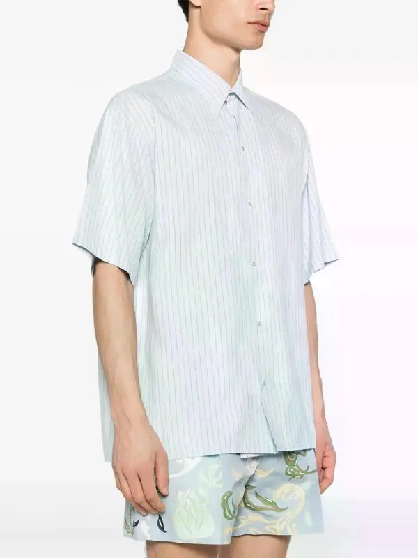 LANVIN Pinstriped Press-stud Shirt