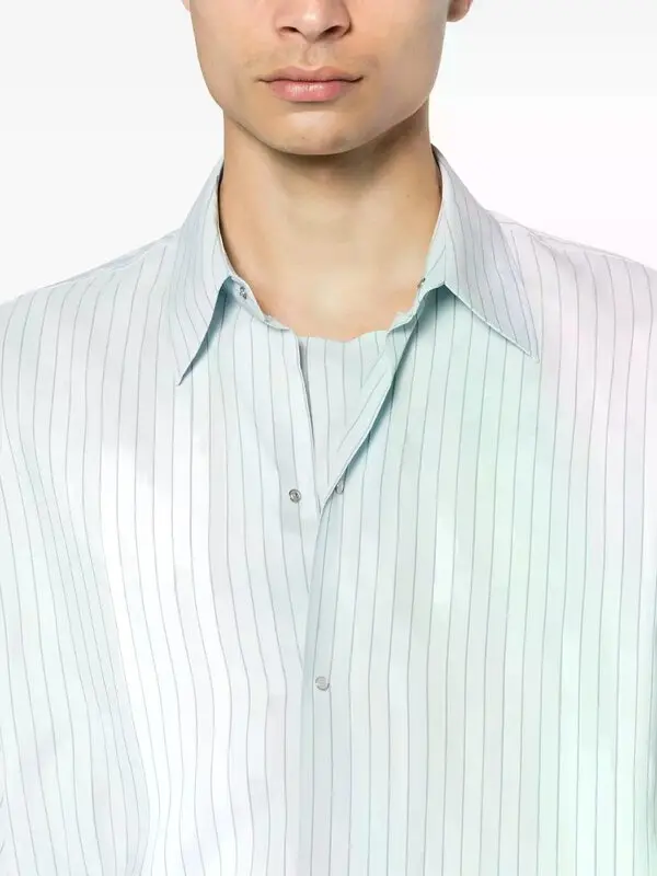 LANVIN Pinstriped Press-stud Shirt