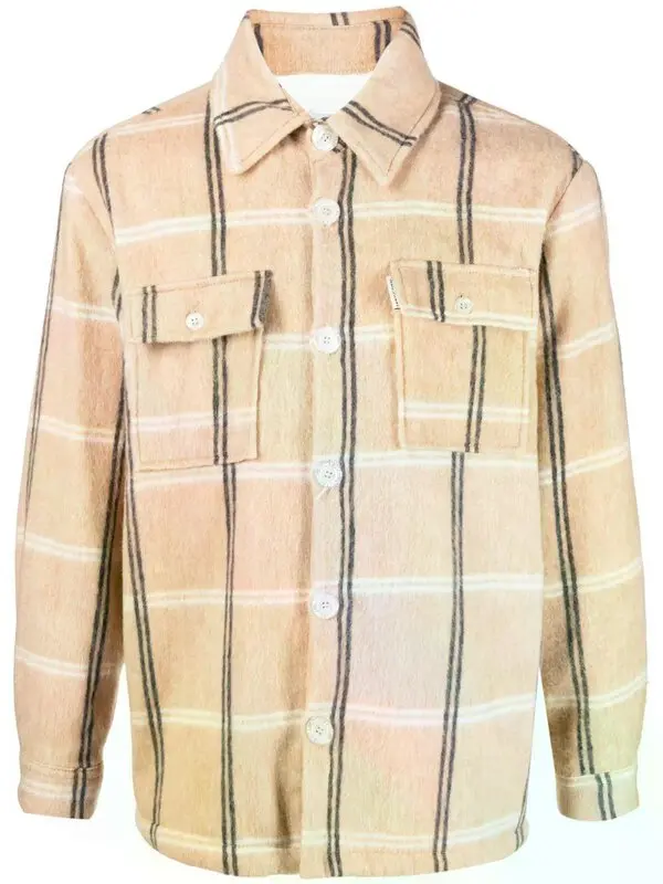 FAMILY FIRST Jersey-fleece Check-plaid Shirt - Neutrals