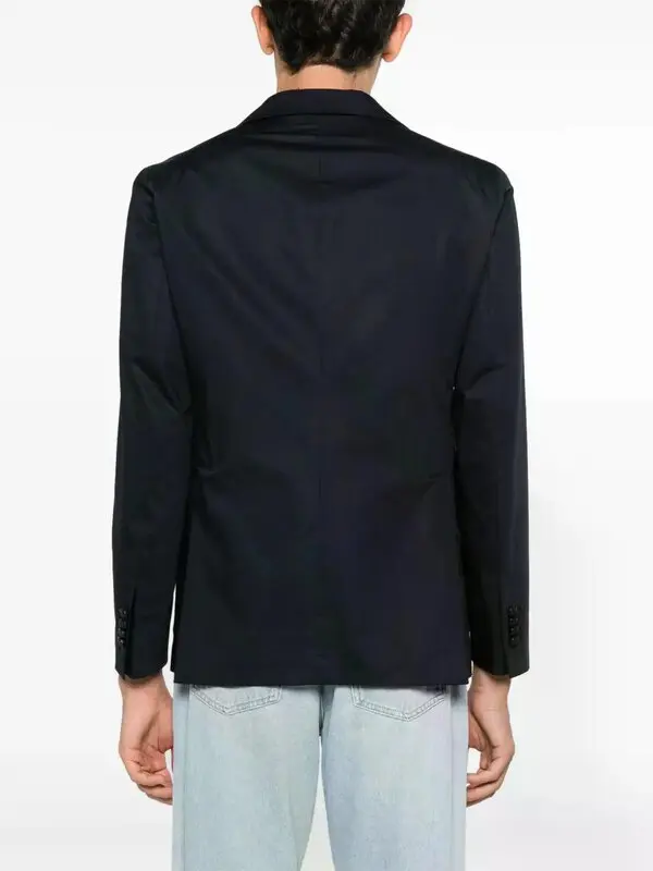Tagliatore Notched-lapels Single-breasted Blazer - Blue