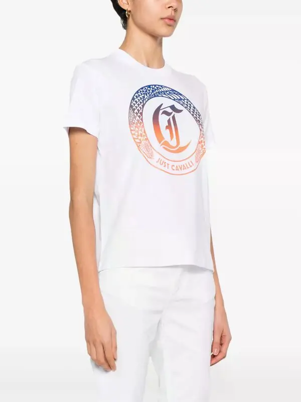 Just Cavalli Ombré Logo Print Cotton T-shirt