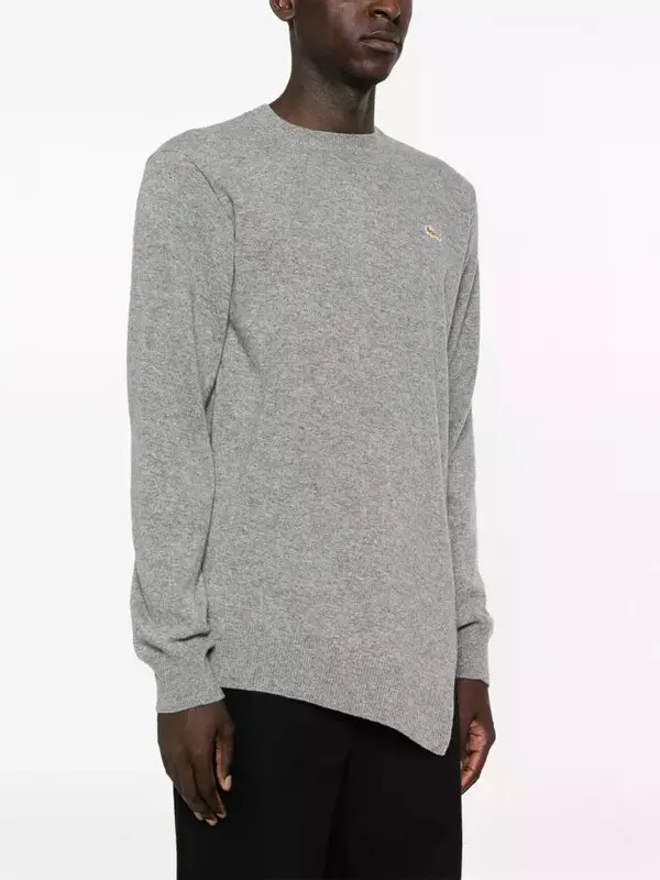 Comme Des Garçons X Lacoste Asymmetric Wool Sweater - Grey