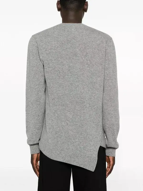 Comme Des Garçons X Lacoste Asymmetric Wool Sweater - Grey