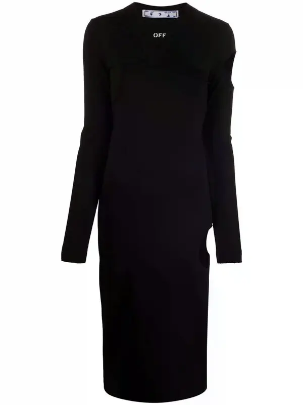Off-White Meteor Logo Knitted Dress - Black