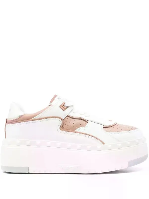 Valentino Garavani Freedots Xl Leather Sneakers - Neutrals