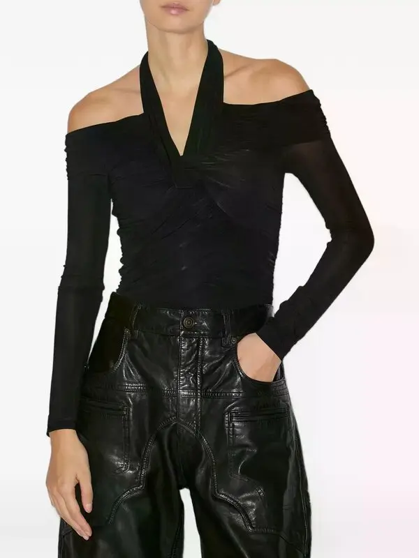 Isabel Marant Étoile Vonda Off-shoulder Halterneck Top