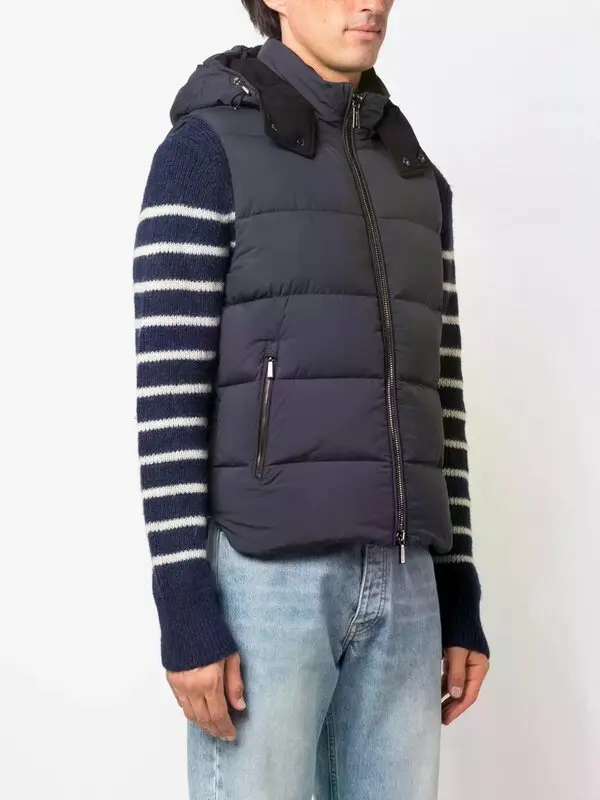 MOORER High-neck Padded Gilet - Blue