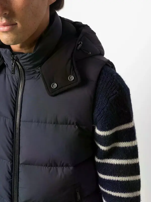 MOORER High-neck Padded Gilet - Blue