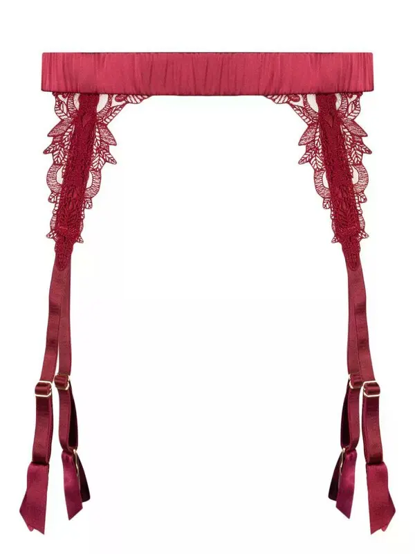 FLEUR OF ENGLAND Gisele Silk-blend Suspender Belt - Red