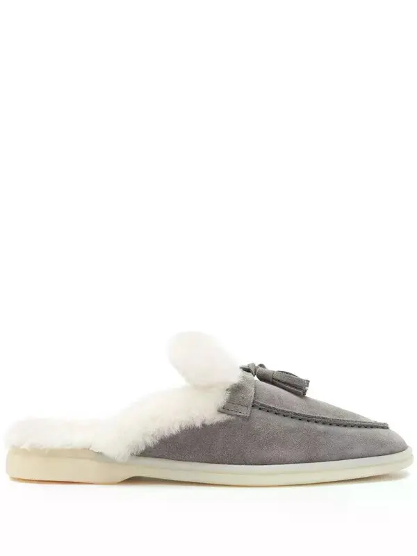 SCAROSSO Lucrezia Suede Mules - Grey