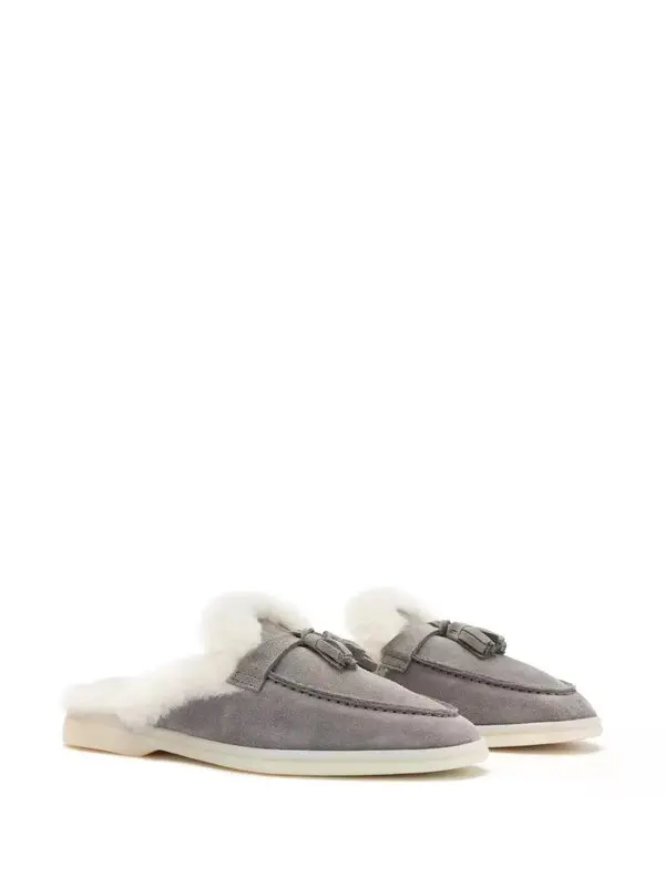 SCAROSSO Lucrezia Suede Mules - Grey