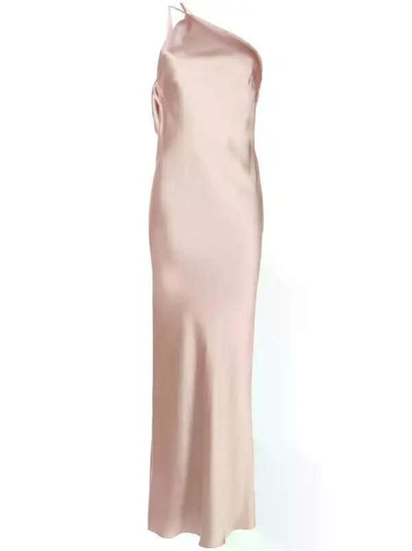 Michelle Mason One-shoulder Silk Gown - Pink