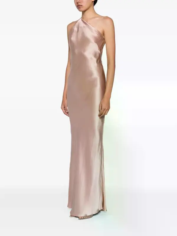 Michelle Mason One-shoulder Bias Silk Gown
