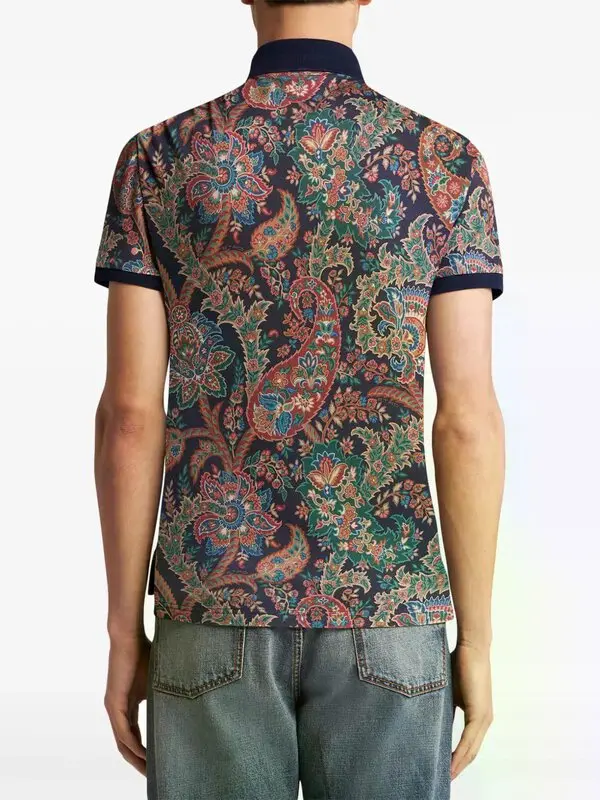 Etro Floral Paisley Print Polo Shirt