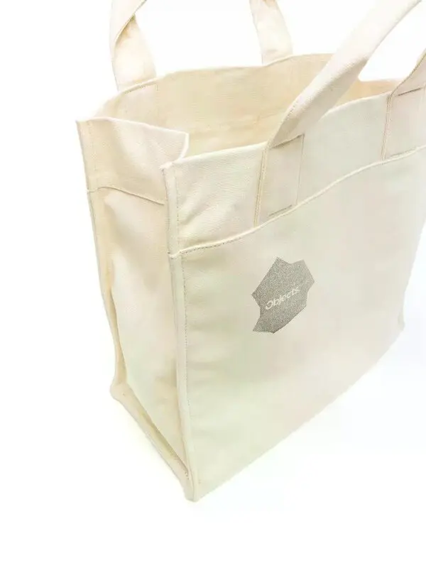 OBJECTS IV LIFE Logo-print Cotton Tote Bag - White