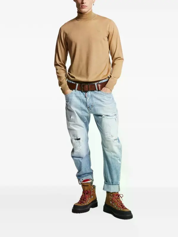 Dsquared2 Embroidered Logo Ribbed Jumper