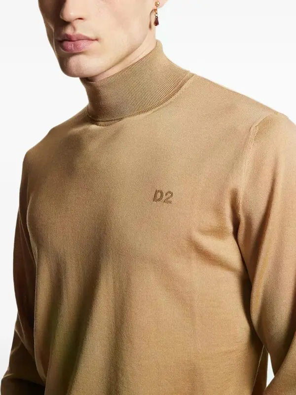 Dsquared2 Embroidered Logo Ribbed Jumper