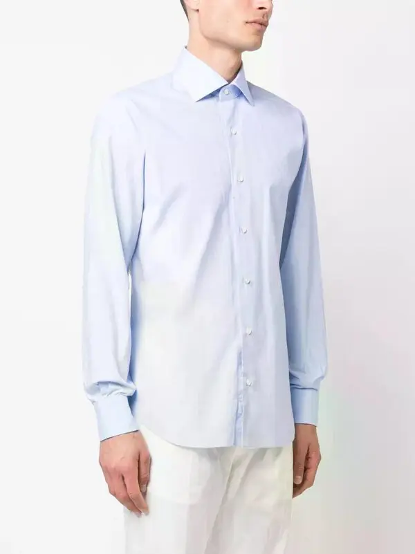 BARBA NAPOLI Spread-collar Cotton Shirt