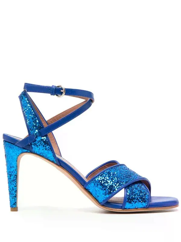 Red Valentino 95mm Crossover-strap Leather Sandals - Blue