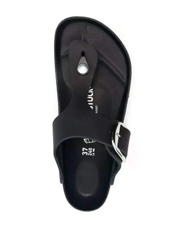 BIRKENSTOCK Gizeh Leather Buckle Sandals - Black