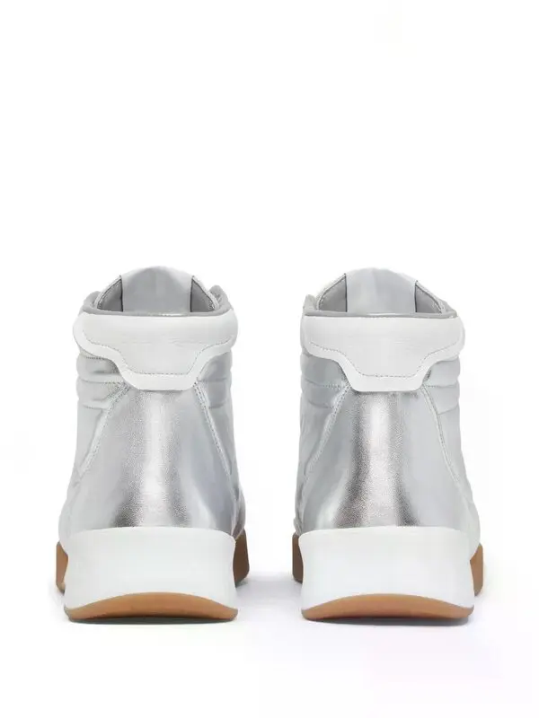 COURREGES Mid Club 02 Leather Sneakers - Silver