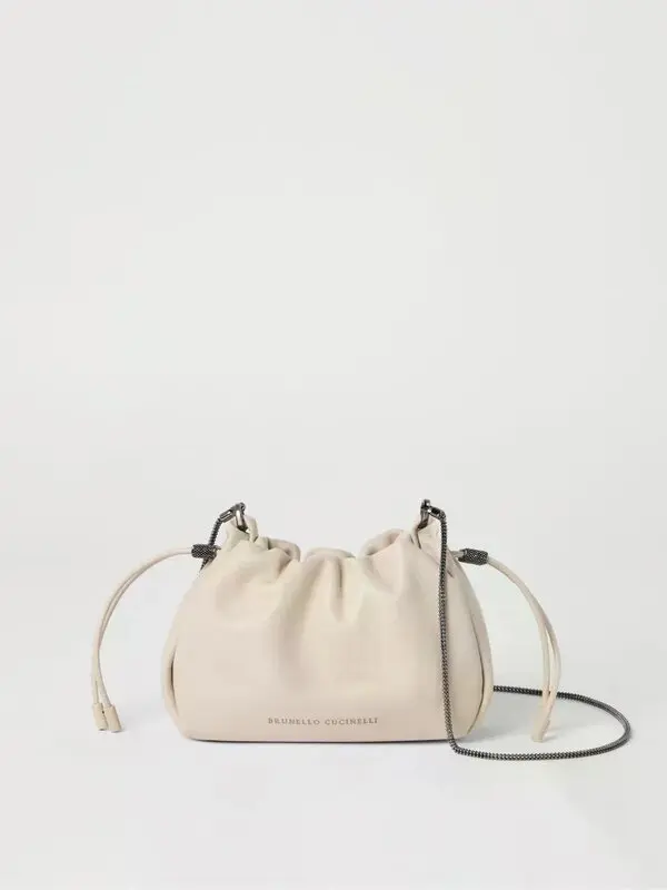 Brunello Cucinelli Mini Mellow Leather Bucket Bag - Neutrals