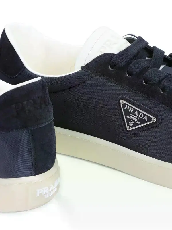 Prada Suede And Nylon Lace-up Sneakers - Blue