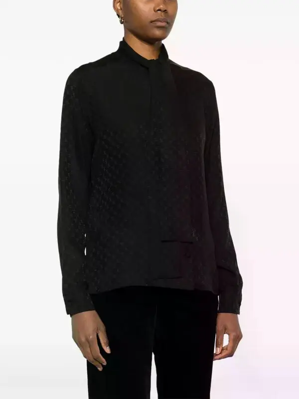 Palm Angels Silk Monogram Jacquard Blouse